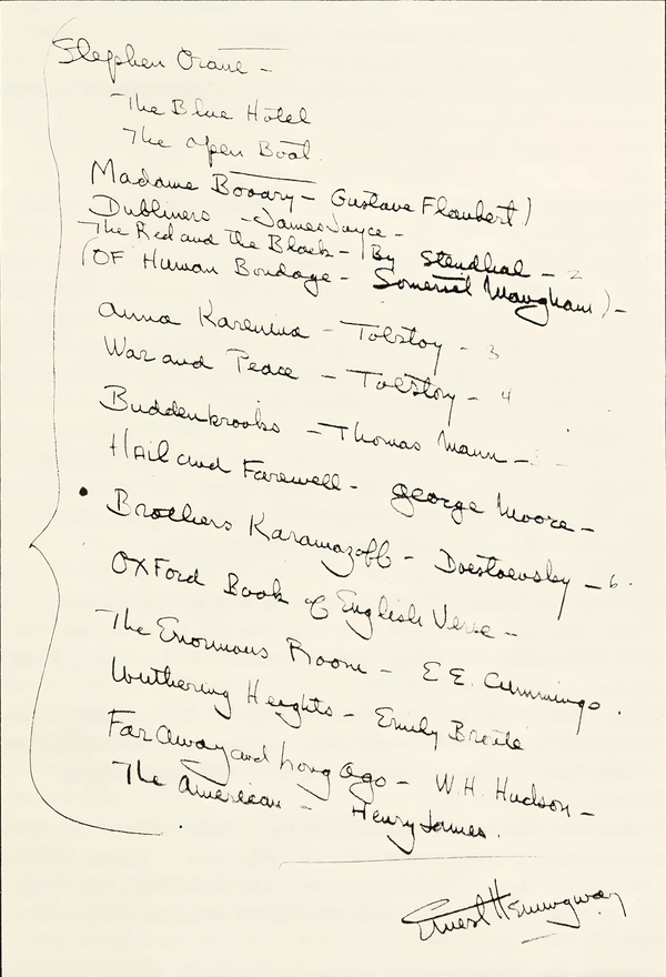 What to Read: Advice from Ernest Hemingway to a Young Writer